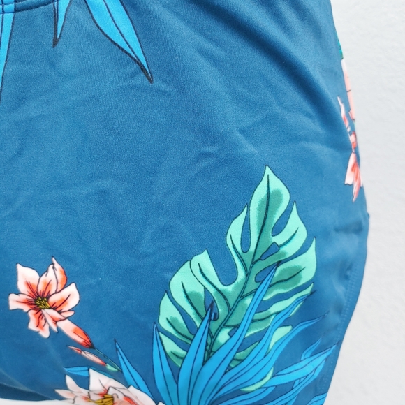 Kona Sol | Swim | Kona Sol Blue Tropical Vneck One Piece Swimsuit ...